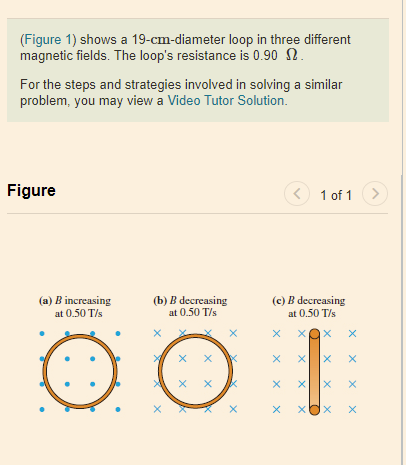 Solved (Figure 1) shows a 19-cm-diameter loop in three | Chegg.com
