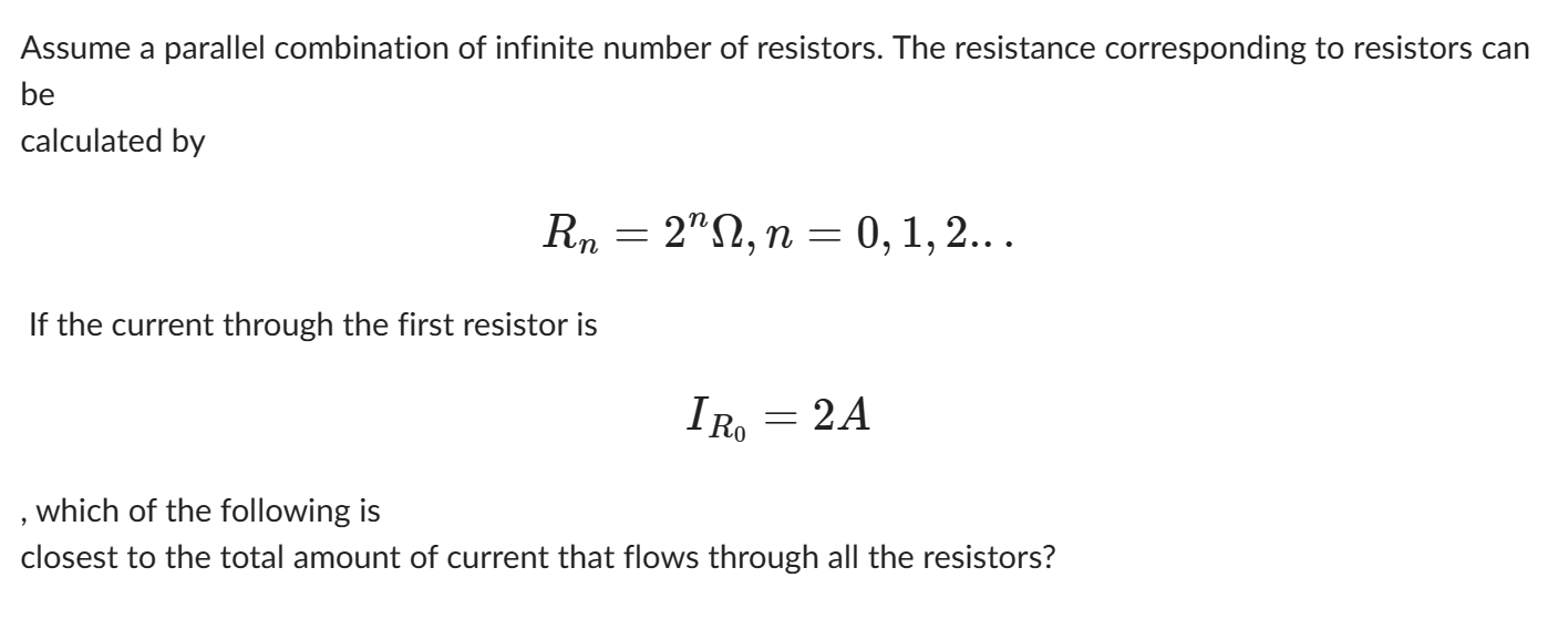 Solved Assume a parallel combination of infinite number of | Chegg.com