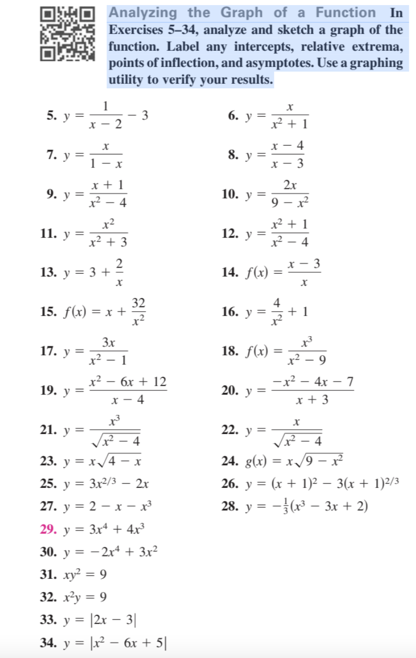 Analyzing the Graph of a Function In Exercises 5-34, | Chegg.com
