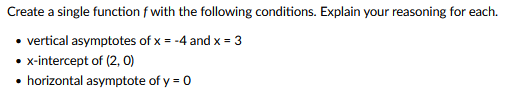 Solved Create a single function f with the following | Chegg.com