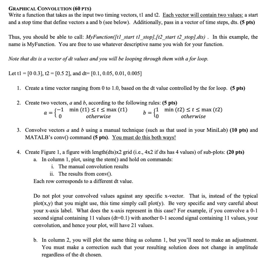 Solved Graphical CONVOLUtion (60 PTS) Write a function that | Chegg.com