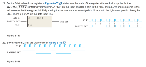 Solved 21. For the 8-bit bidirectional register in Figure | Chegg.com