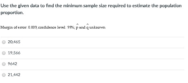 Solved Use the given data to find the minimum sample size | Chegg.com