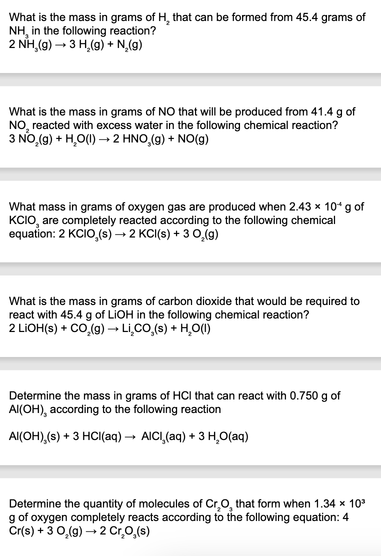Solved What is the mass in grams of H2 that can be formed | Chegg.com