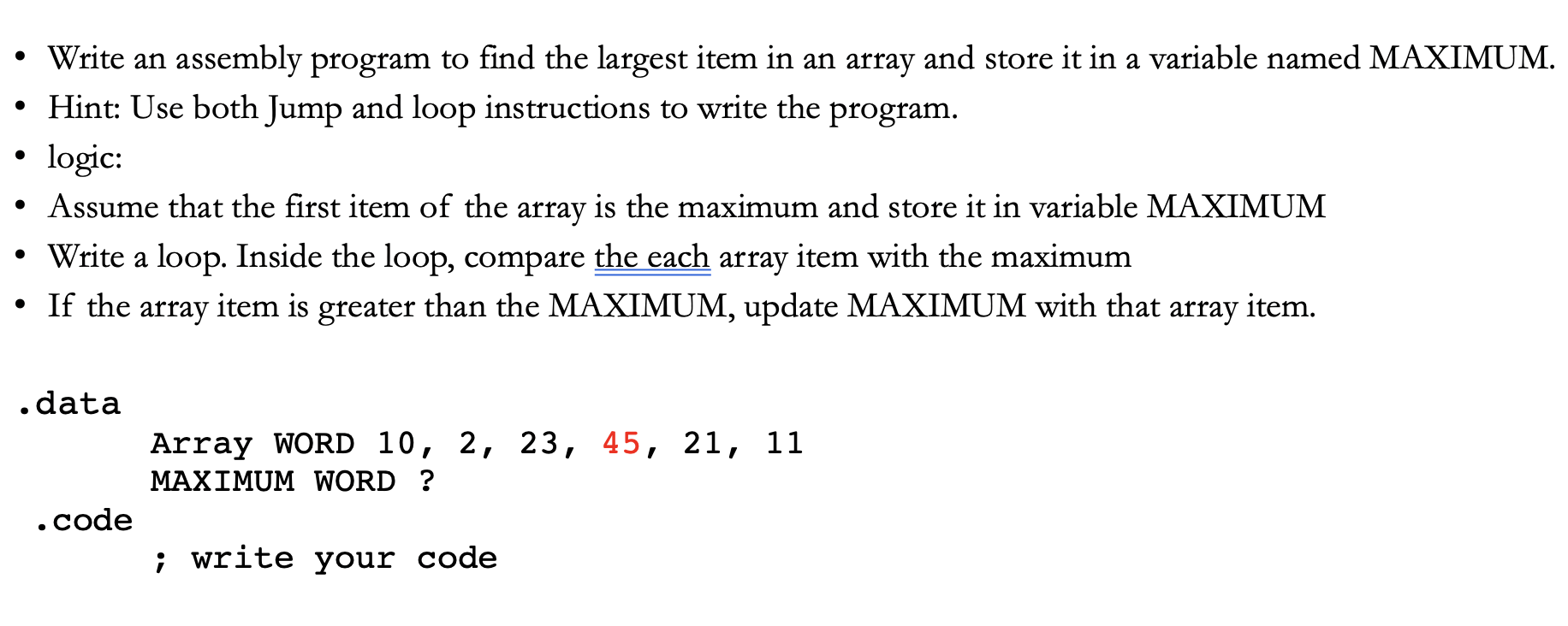 Solved Please post a screenshot of the code and the watch | Chegg.com