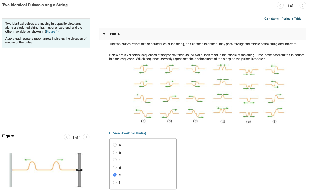 Solved Two Identical Pulses along a String 1 of 1 Constants | Chegg.com Solved Two Identical Pulses along a String 1 of 1 Constants | Chegg.com