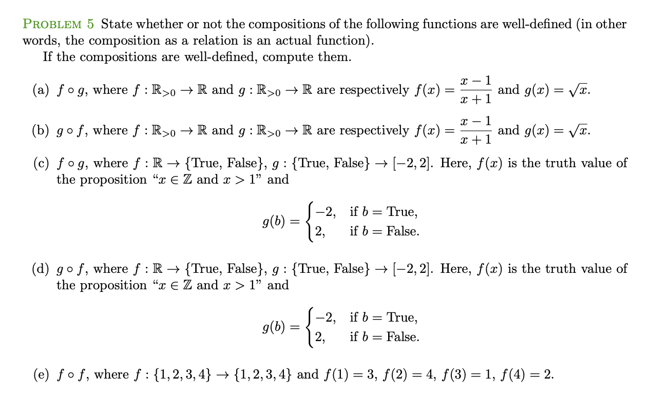 Solved PROBLEM 5 State whether or not the compositions of | Chegg.com