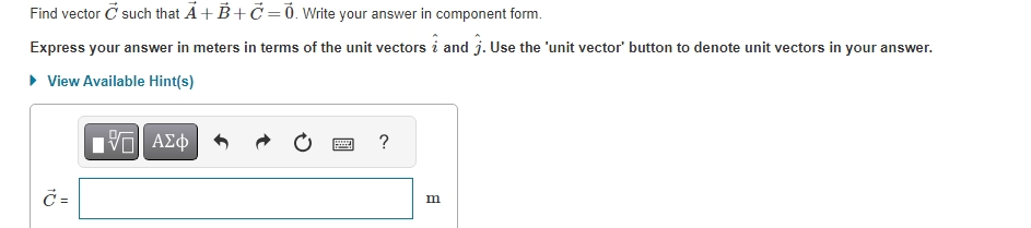 Solved Find vector vec(C) ﻿such that | Chegg.com