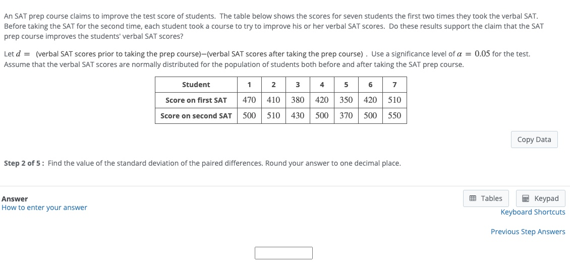 Solved An SAT prep course claims to improve the test score | Chegg.com