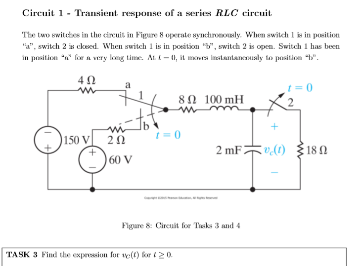 Solved Circuit 1 Transient response of a series RLC circuit | Chegg.com