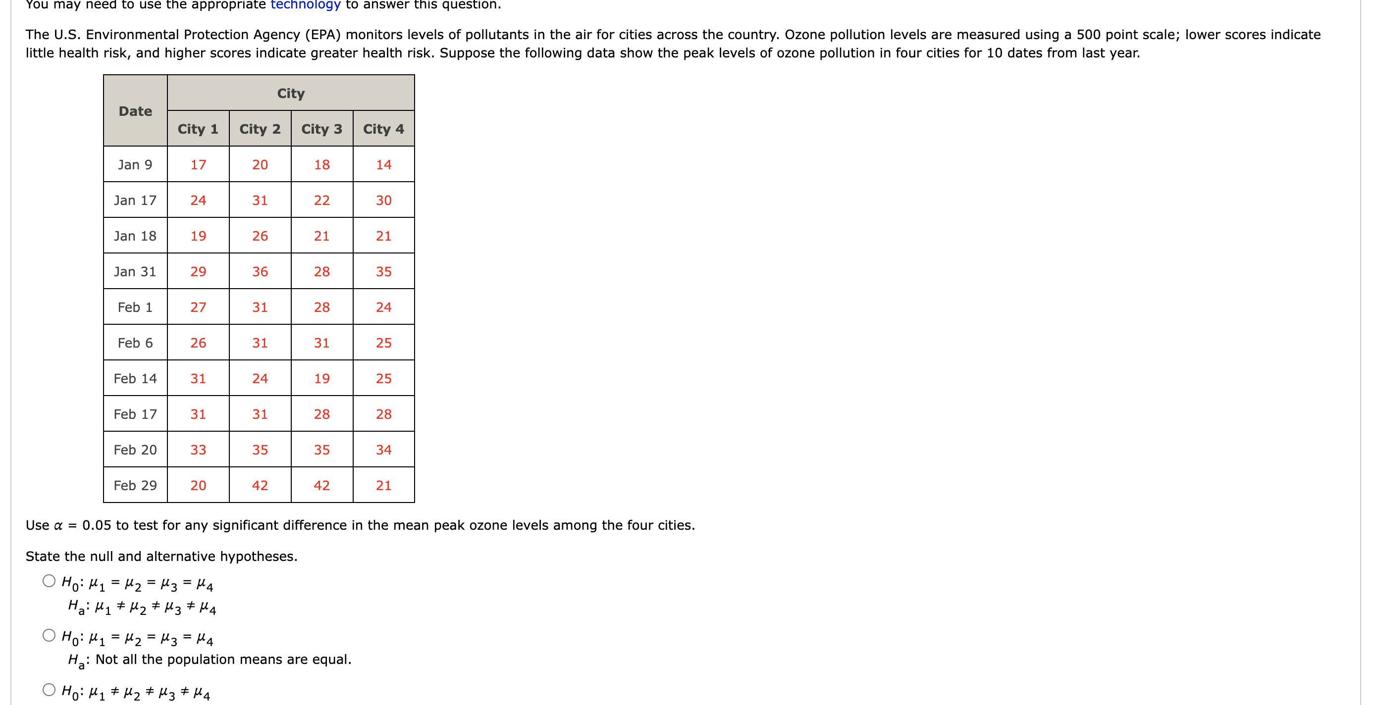 Solved State the null and alternative hypotheses. | Chegg.com