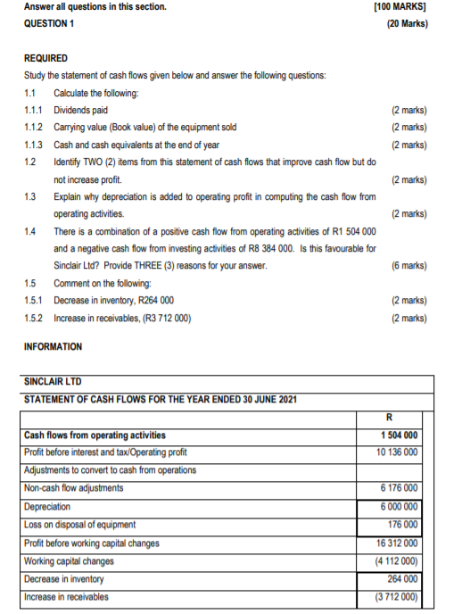 Solved Answer all questions in this section. [100 MARKS] | Chegg.com