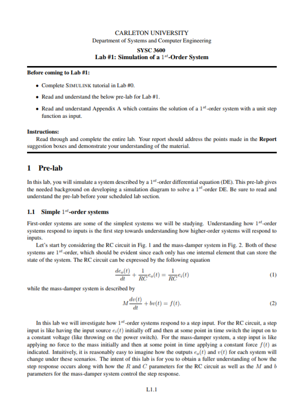 Carleton University Department Of Systems And 