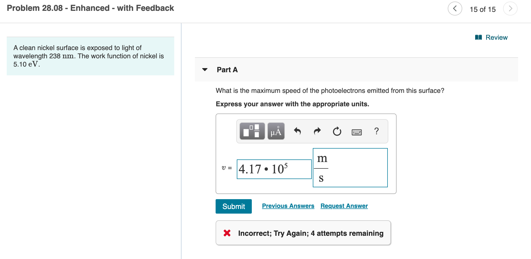 Solved Problem 28.08 - Enhanced - with Feedback | Chegg.com