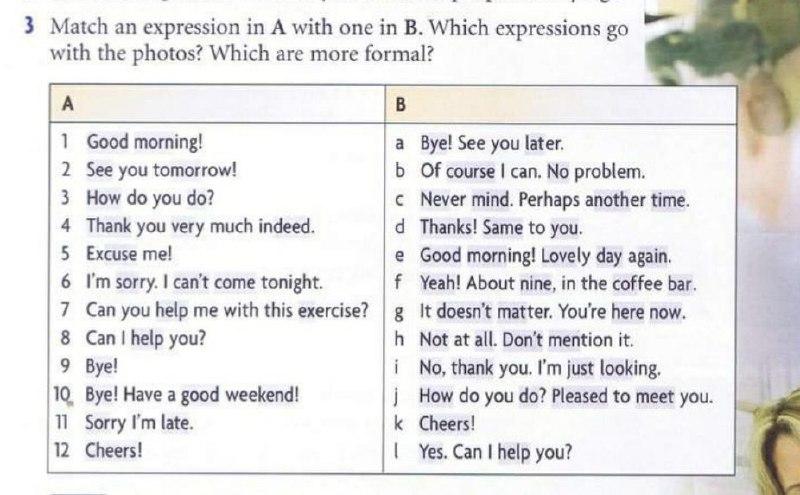 Solved 3 Match an expression in A with one in B. Which | Chegg.com
