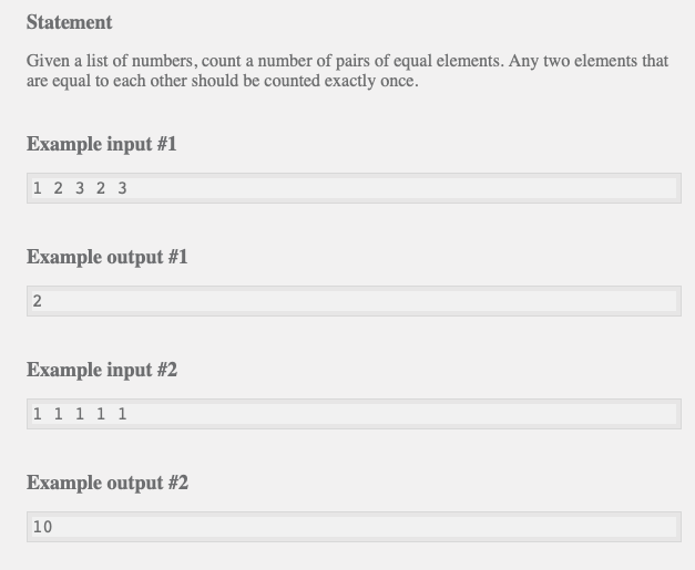 Solved Statement Given a list of numbers, count a number of | Chegg.com
