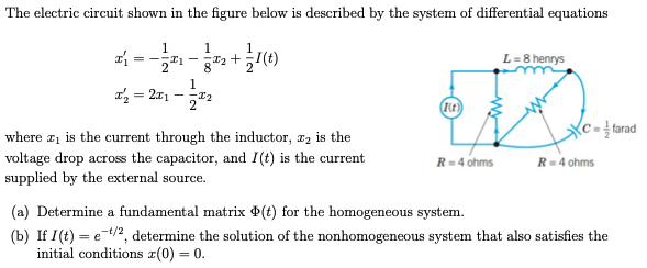Solved The electric circuit shown in the figure below is | Chegg.com
