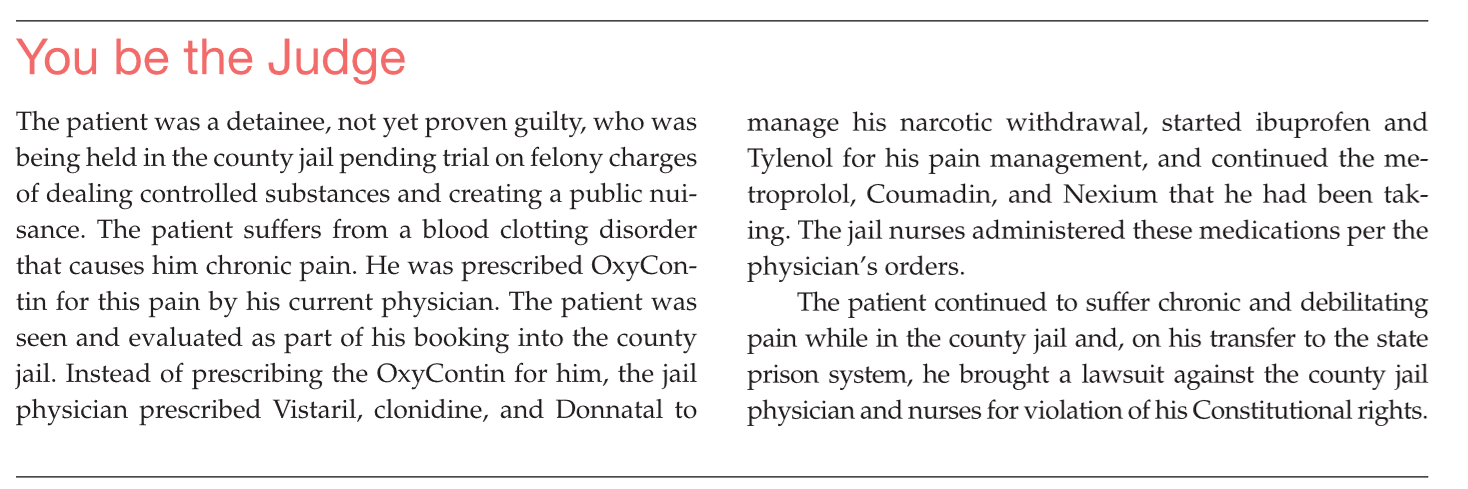 Read the case study You be the Judge presented at the | Chegg.com