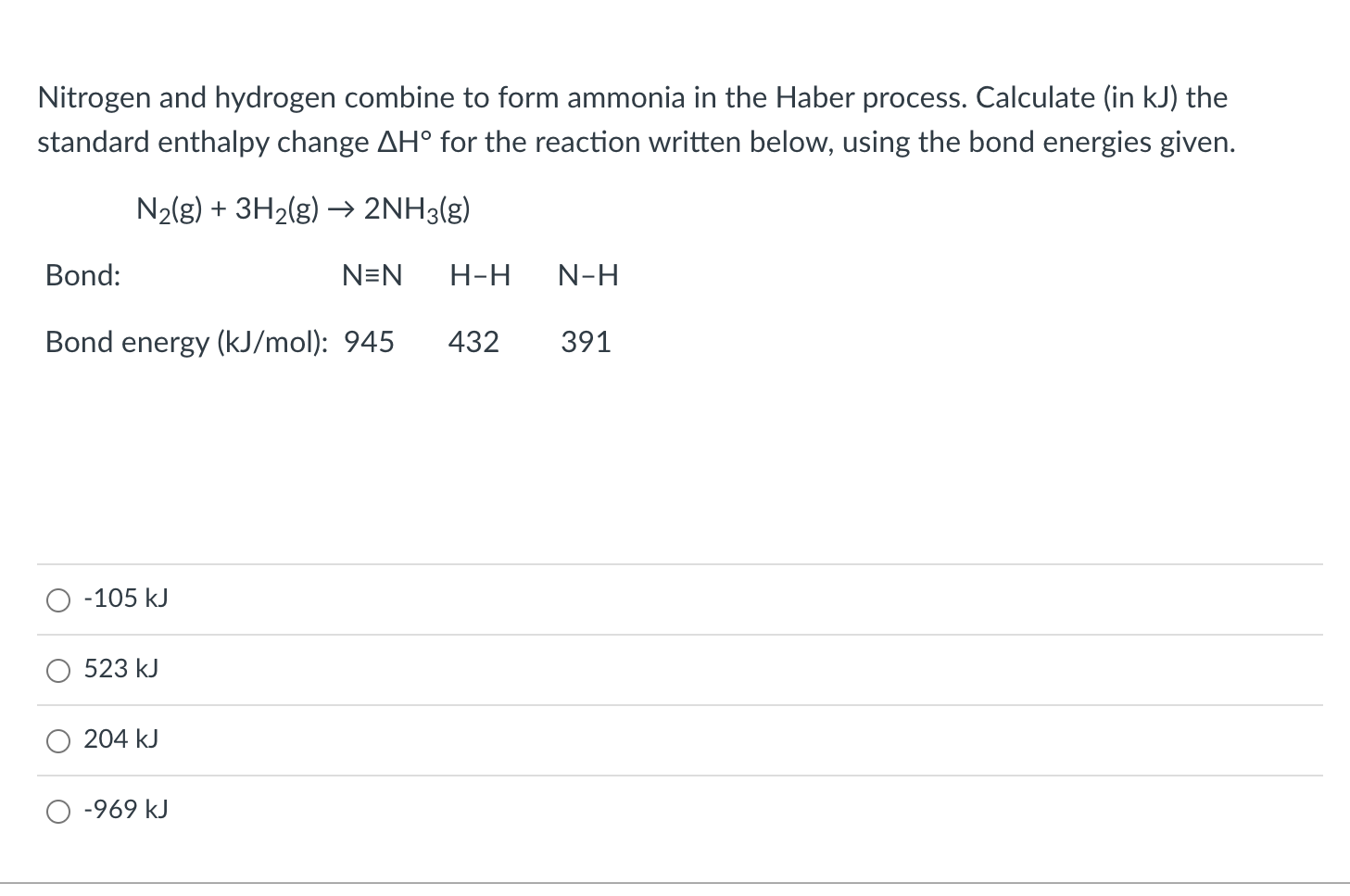 Solved Nitrogen and hydrogen combine to form ammonia in the | Chegg.com