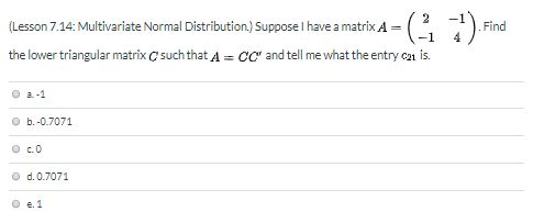 Solved (Lesson 7.14: Multivariate Normal Distribution.) | Chegg.com