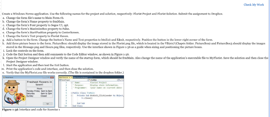 Solved Check My Work Create a Windows Forms application. Use | Chegg.com