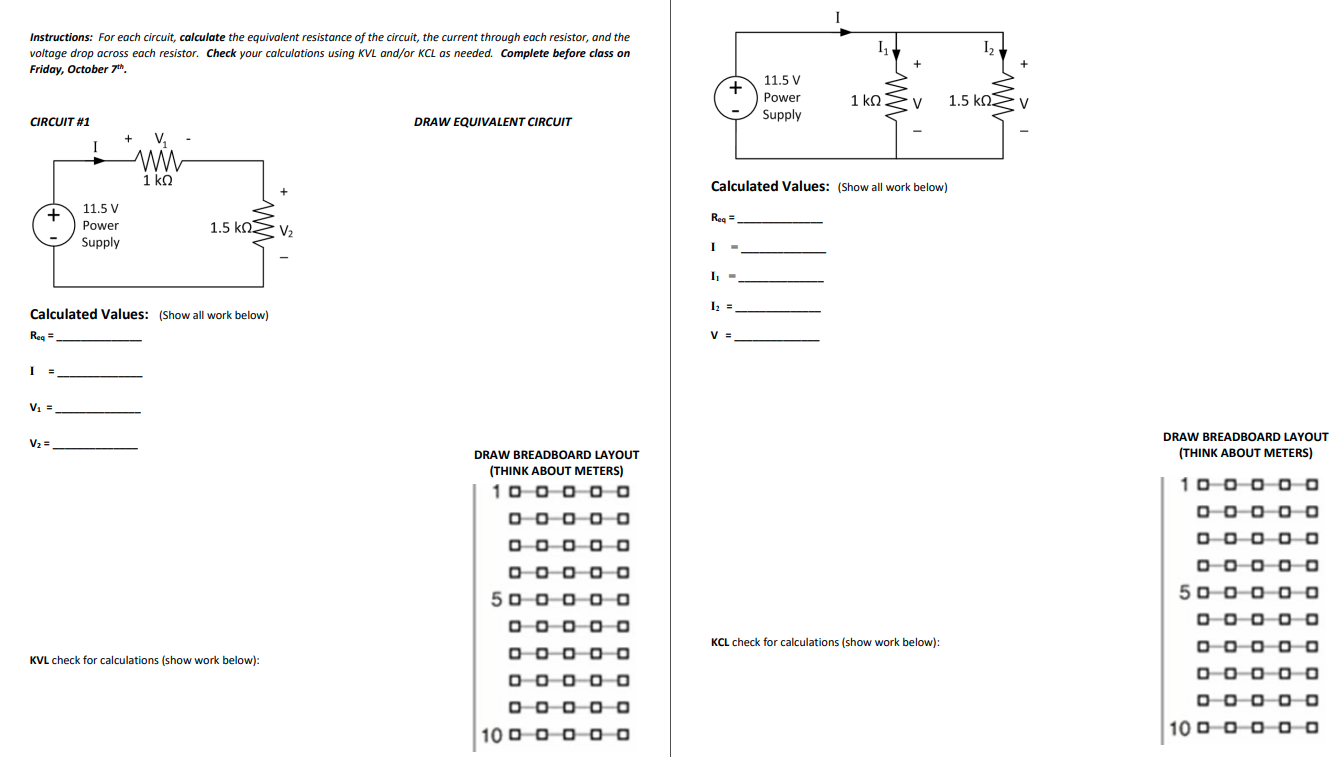 Solved Instructions: For each circuit, calculate the | Chegg.com