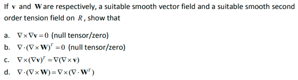 Solved If v and W are respectively, a suitable smooth vector | Chegg.com