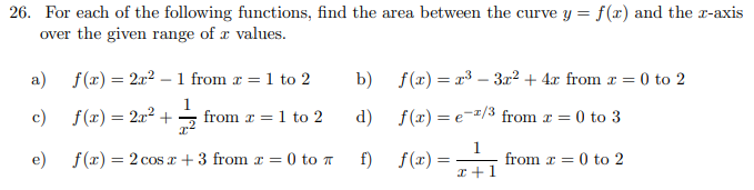 Solved 26. For each of the following functions, find the | Chegg.com