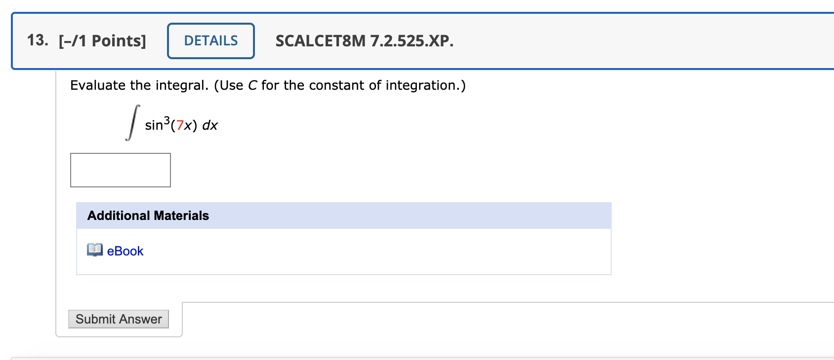 Solved 5. [-/1 Points] DETAILS SCALCET8M 7.1.531.XP. | Chegg.com