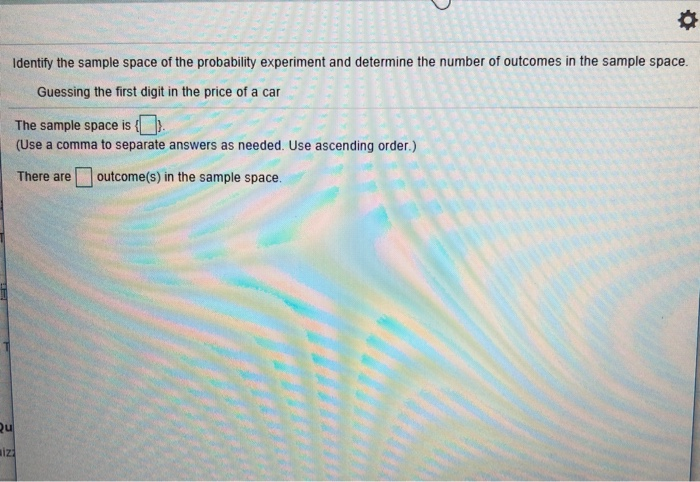 Solved identify the sample space of the probability | Chegg.com