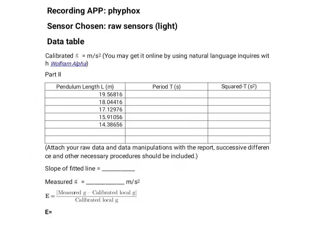 Recording APP: phyphox Sensor Chosen: raw sensors | Chegg.com