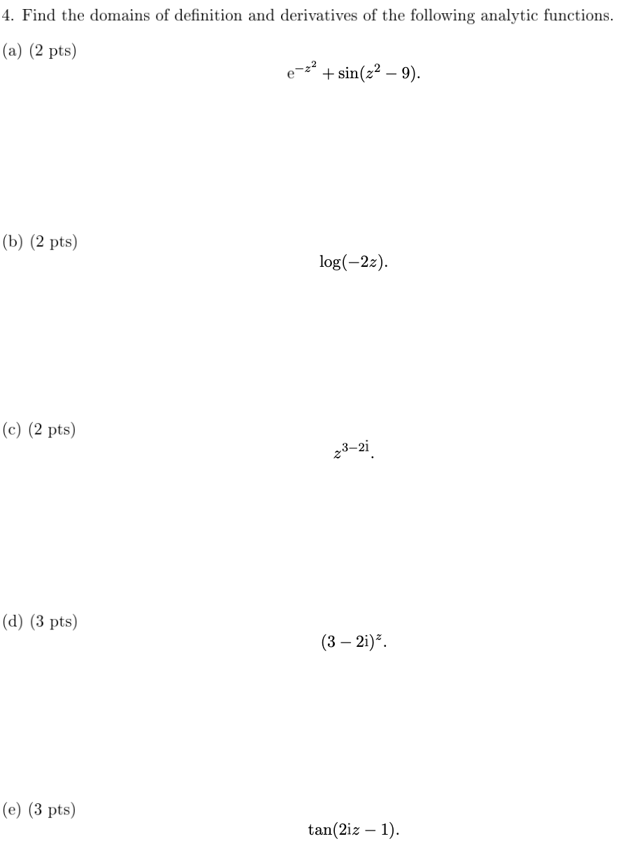 Solved 4. Find the domains of definition and derivatives of | Chegg.com
