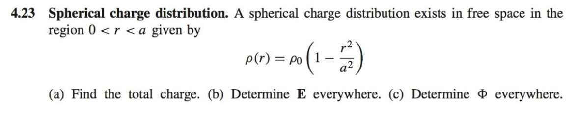 Solved 3 Spherical charge distribution. A spherical charge | Chegg.com