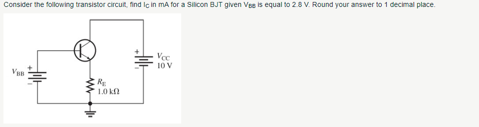 Solved Consider the following transistor circuit, find IC in | Chegg.com