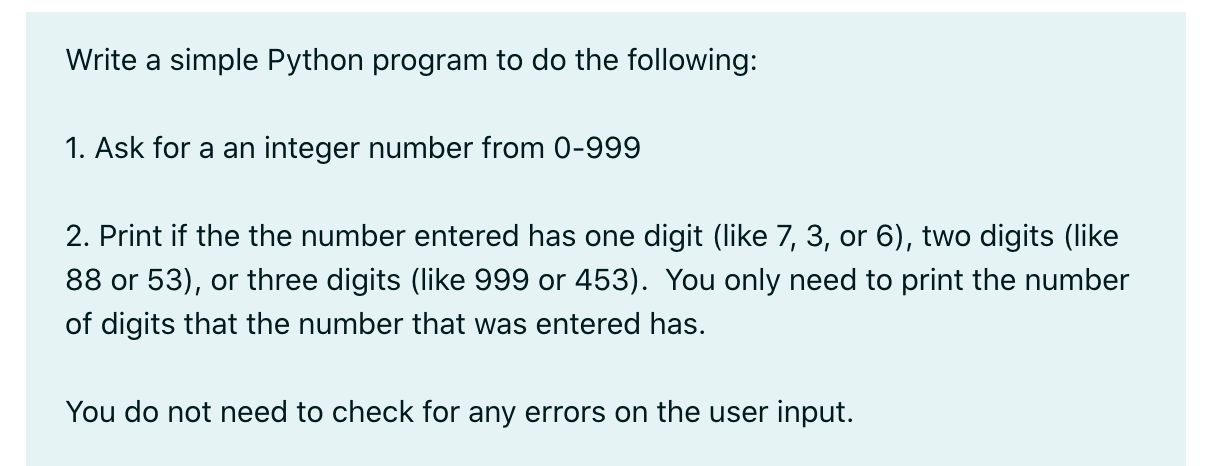 Solved Write a simple Python program to do the following: 1. | Chegg.com
