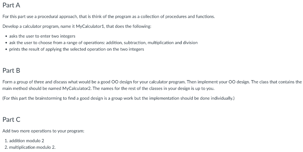 Solved For this part use a procedural approach, that is | Chegg.com