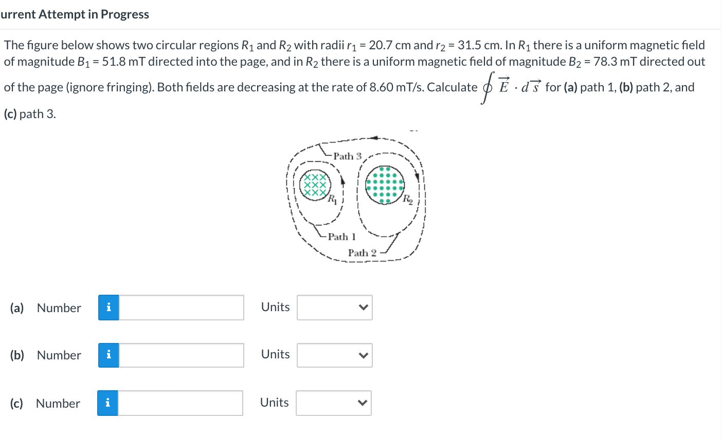 Solved The figure below shows two circular regions R1 and R2 | Chegg.com