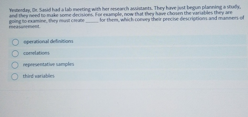 Solved Yesterday, Dr. Sasid had a lab meeting with her | Chegg.com