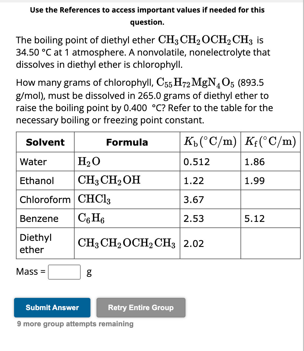 Solved Boiling Point Elevation/Freezing Point Depression | Chegg.com