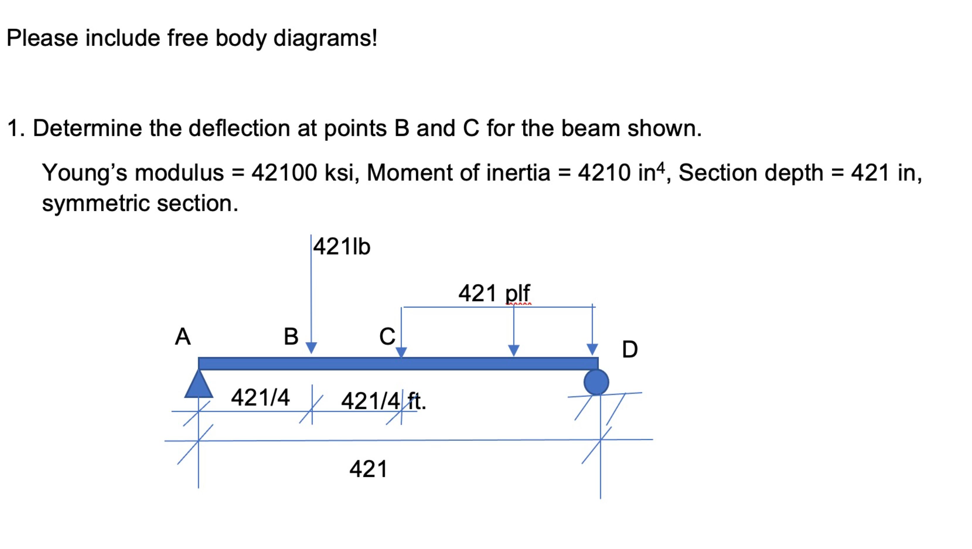 Solved Please include free body diagrams!Determine the | Chegg.com