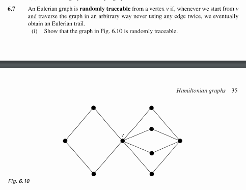 6.7 An Eulerian graph is randomly traceable from a | Chegg.com