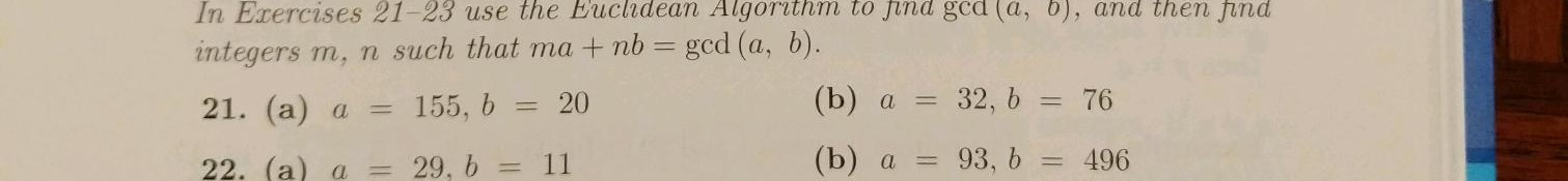 Solved In Exercises 21-23 use the Euclidean Algorithm to | Chegg.com