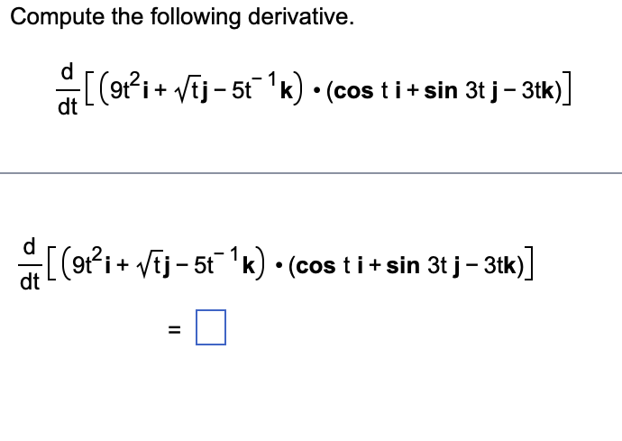 Solved Compute the following derivative. | Chegg.com