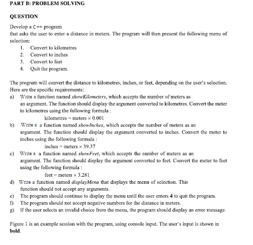 Solved PART B: PROBLEM SOLVING QUESTION Develop a C++ | Chegg.com