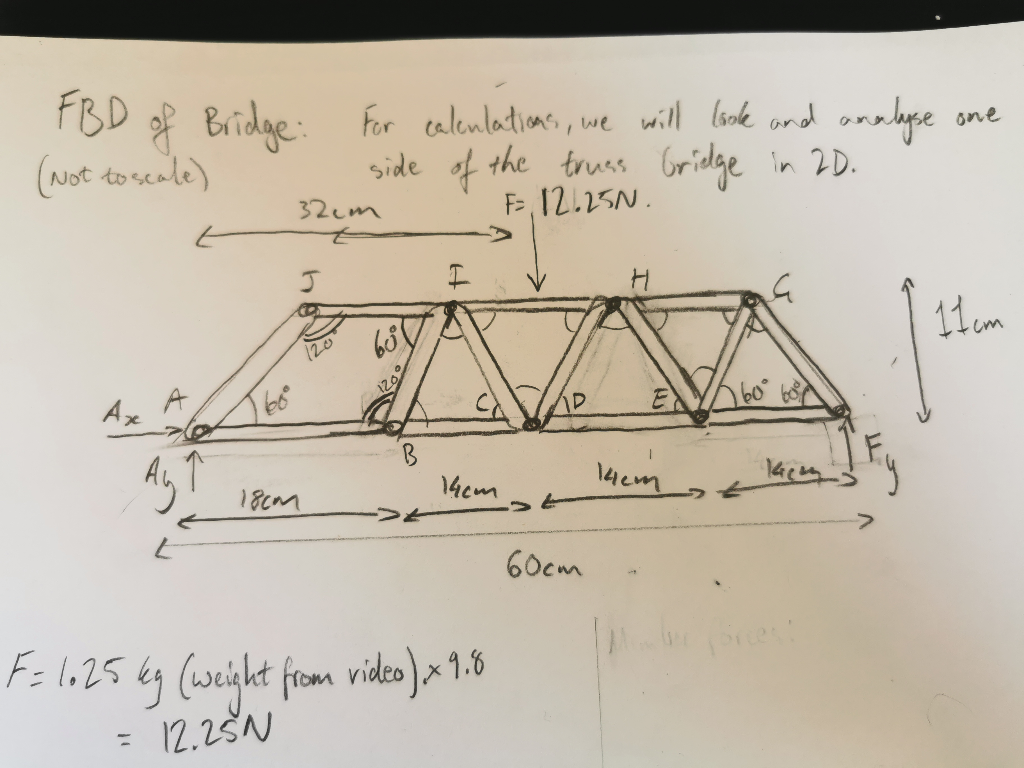 Solved one FBD of Bridge: For calentations, we will look and | Chegg.com