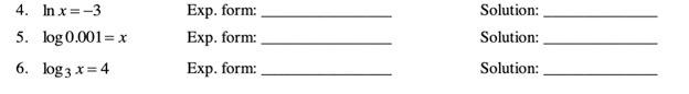Solved 4. In x=-3 Solution: Exp. form: Exp. form: Exp. form: | Chegg.com