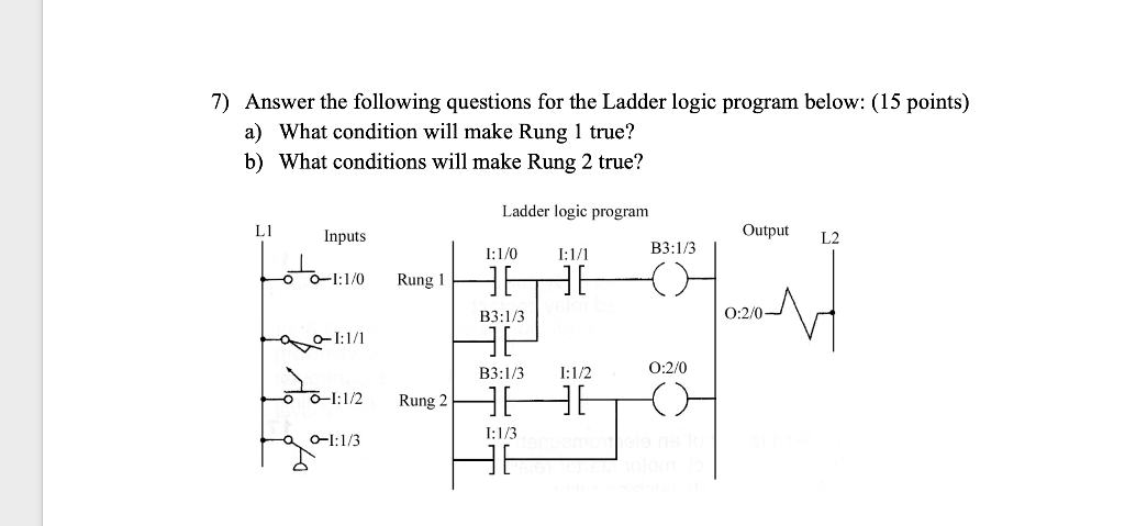 Solved 7) Answer the following questions for the Ladder | Chegg.com