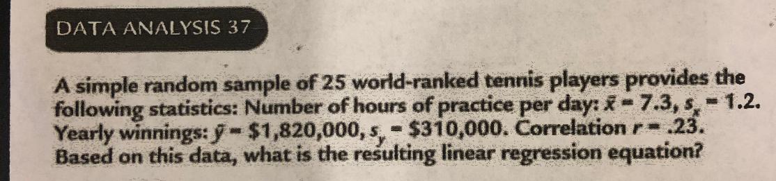 Solved DATA ANALYSIS 37 A simple random sample of 25 | Chegg.com