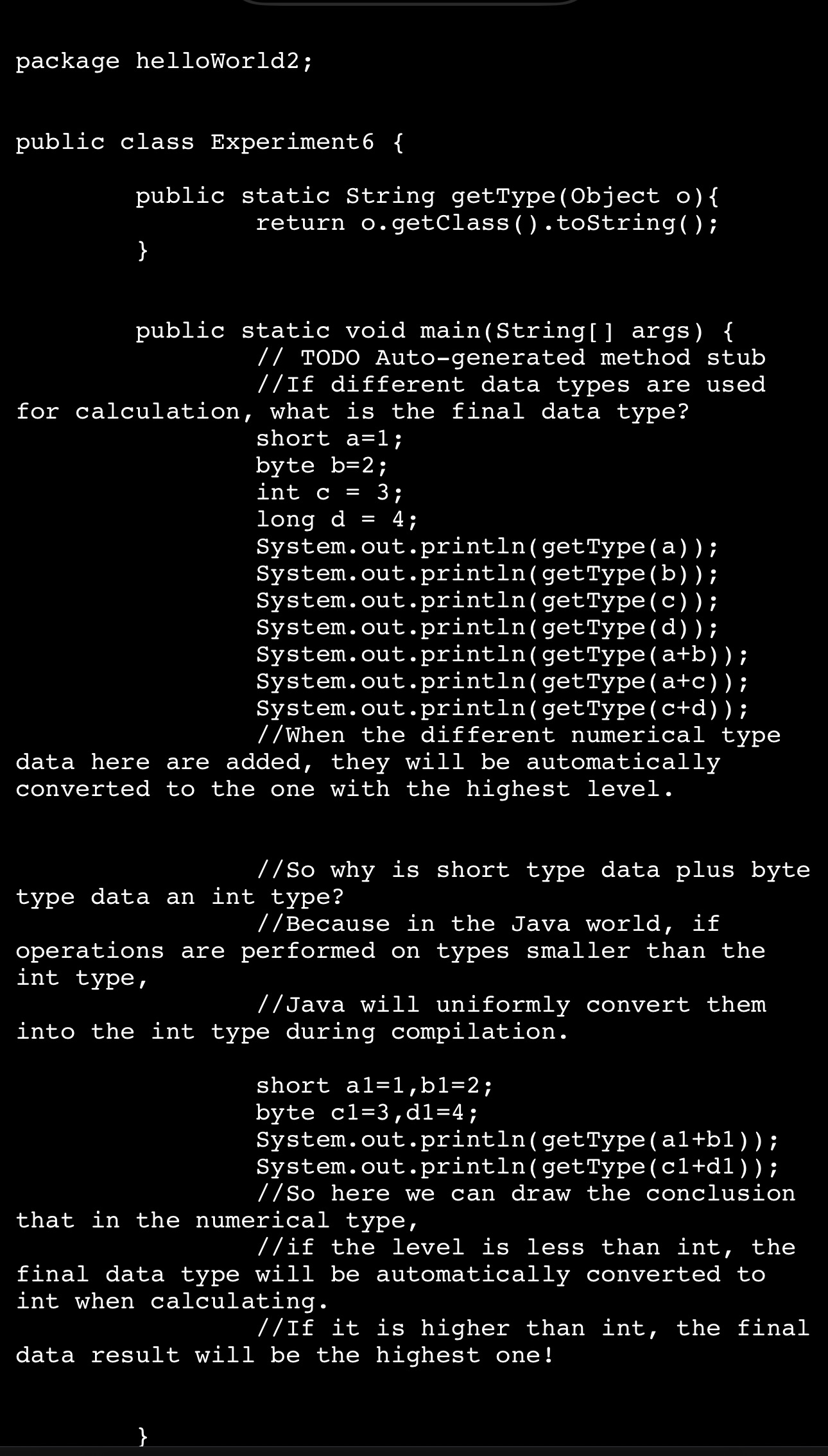 Solved package helloWorld2;public class Experiment 6 {public | Chegg.com Solved package helloWorld2;public class Experiment 6 {public | Chegg.com