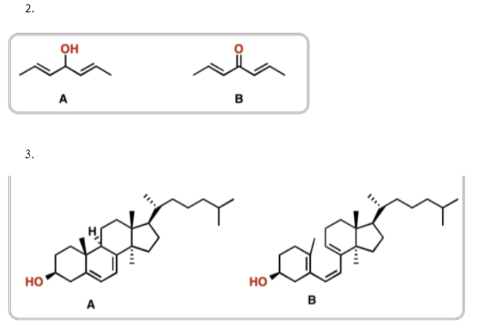 Solved Which of the two molecules absorb radiation at the | Chegg.com